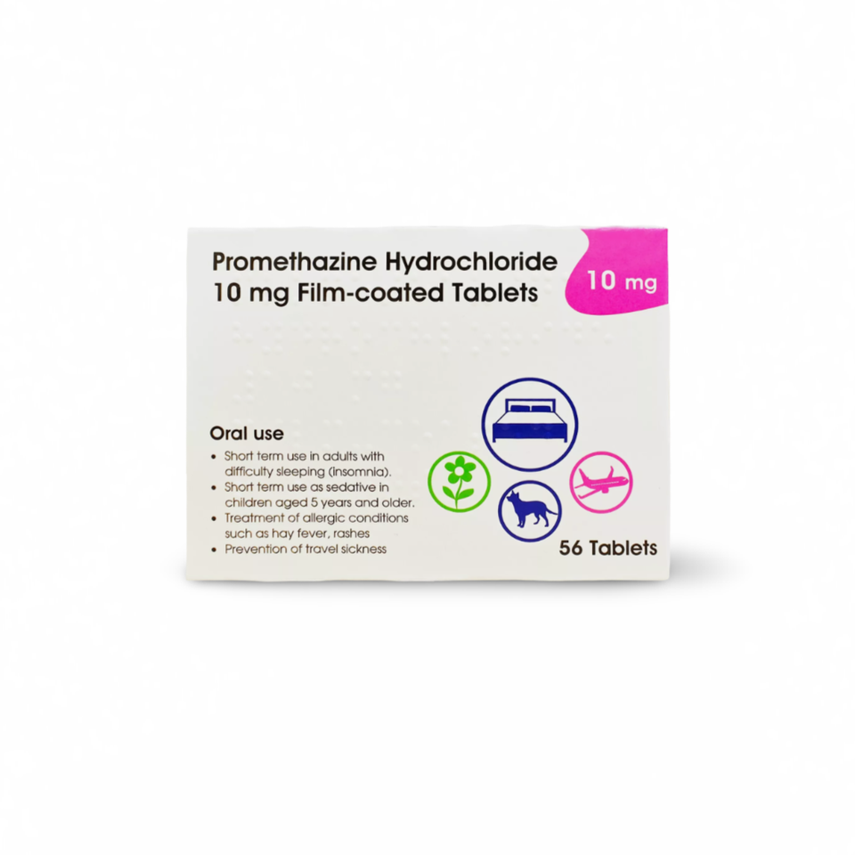 Promethazine 10mg ~ Travel Sickness, Sleep Aid, Allergy Relief - 56 ...