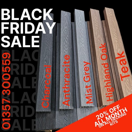 4.8m Composite WPC Decking Kits. COMPLETE WITH FLUSH FIT EDGING BOARDS ...