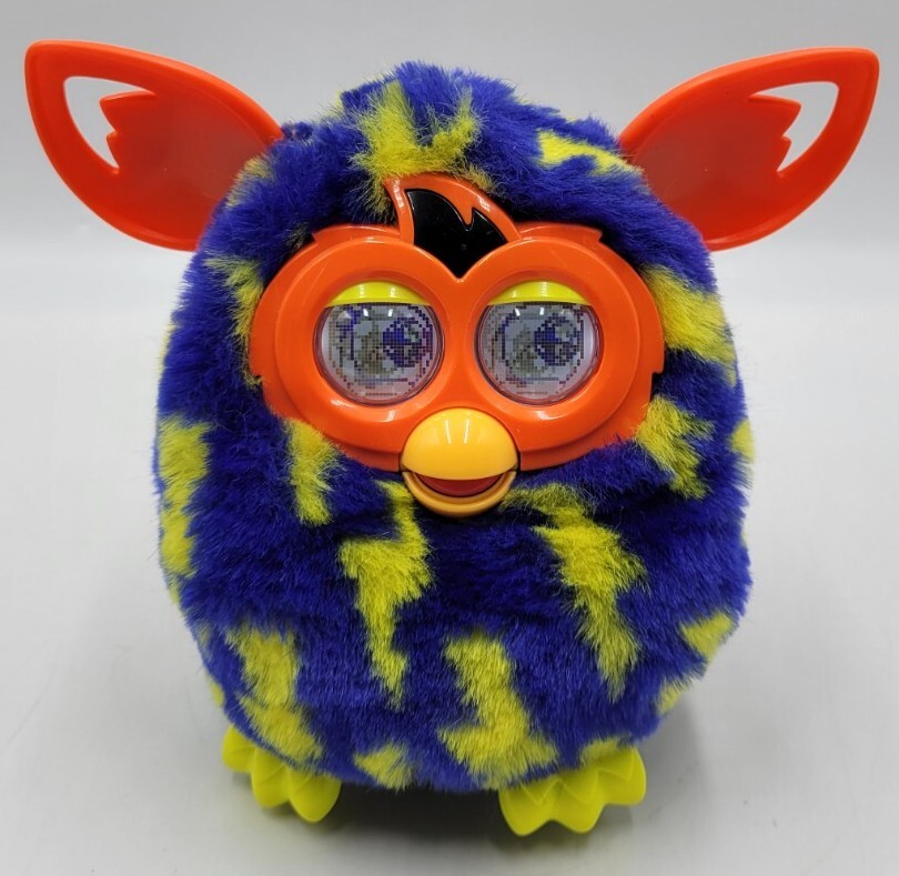 Furby Boom Blue Yellow Lightning Bolts Orange Ears #A6120 - Tested ...