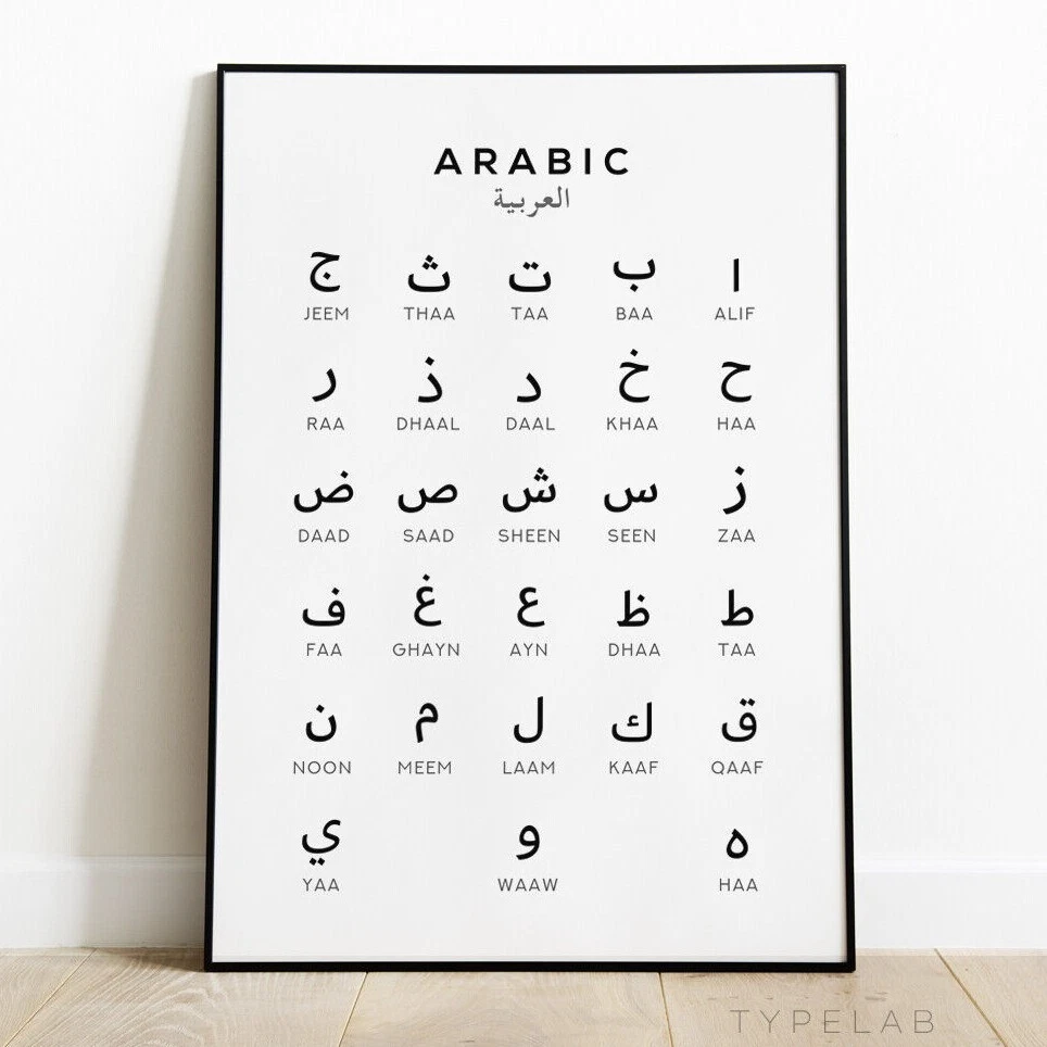 Arabic Alphabet Chart For Kids