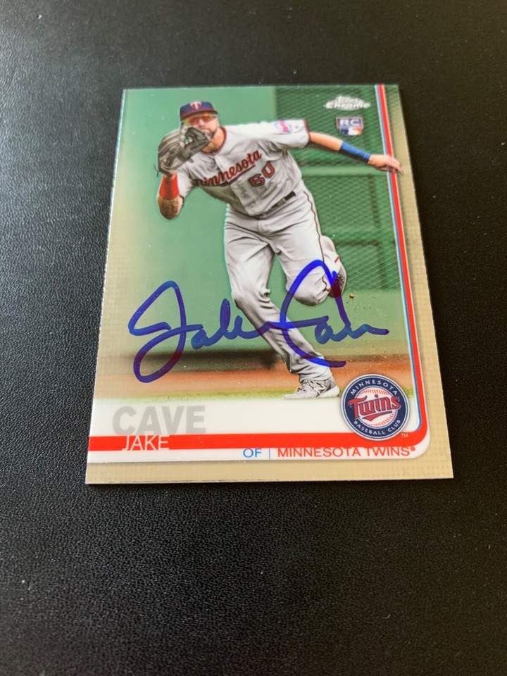 Jake Cave Signed 2019 Topps Chrome Rookie Card Minnesota Twins ...