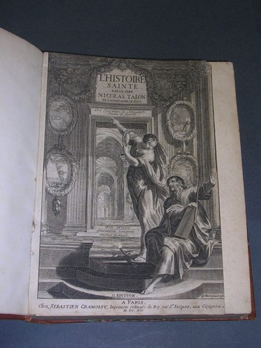 Bible Histoire Sainte R.P. Nicolas Talon 1612 gravure frontispice Huret ...