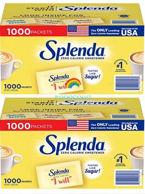 2 Packs Splenda No Calorie Sweetener Portion Packets 1000 ct 2.2 lbs ...