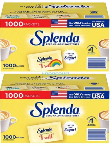2 Packs Splenda No Calorie Sweetener Portion Packets 1000 ct 2.2 lbs ...