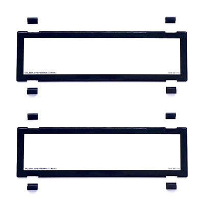 QLD Dual Slimline Number Plate Covers Set Black Clear Front & Rear ...