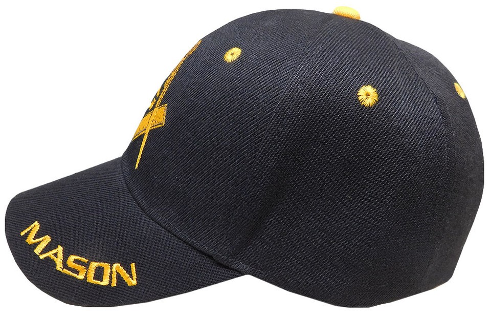 Black Embroidered Adjustable Hat Mason Masonic Lodge Baseball Cap | eBay