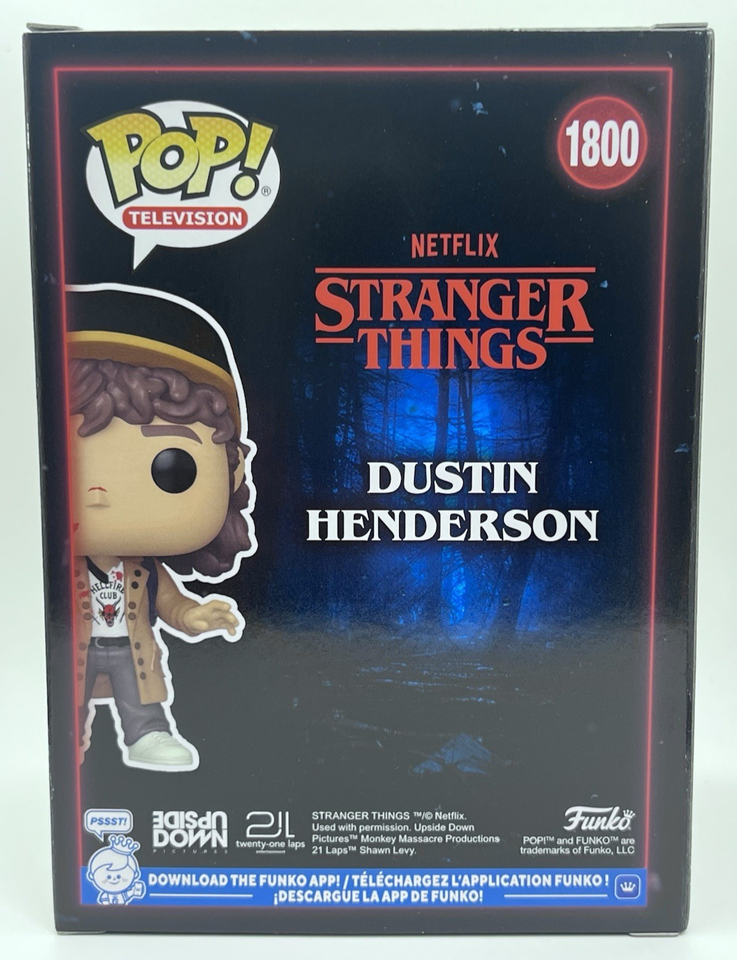 Funko Pop! Dustin Beat Up & Bloody #1800 Stranger Things EX + Protector ...