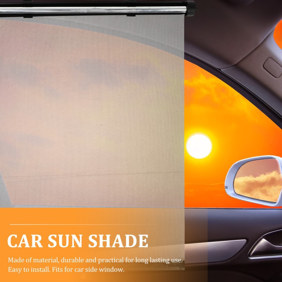 1 Pair Automatic Retractable Car Sun Shield Side Window Roller Shutters ...