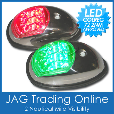 LED STAINLESS STEEL Navigation Lights Port/Starboard USCG/COLREGS ...