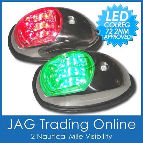 LED STAINLESS STEEL Navigation Lights Port/Starboard USCG/COLREGS ...