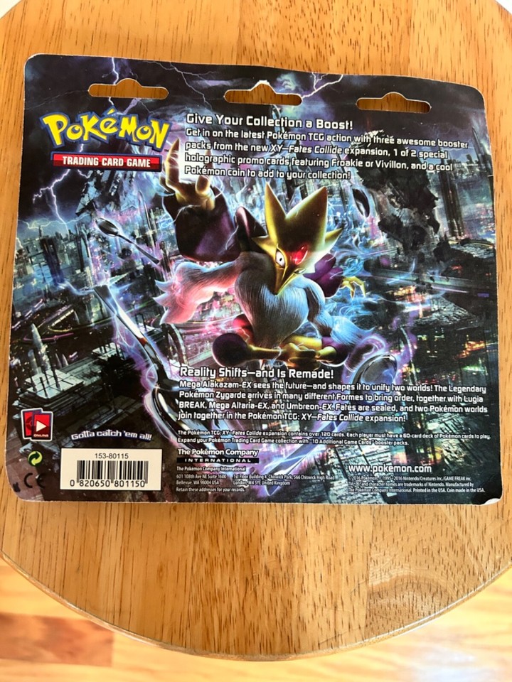 POKEMON XY Fates Collide Vivillon Factory Sealed 3-PACK BOOSTER BLISTER ...