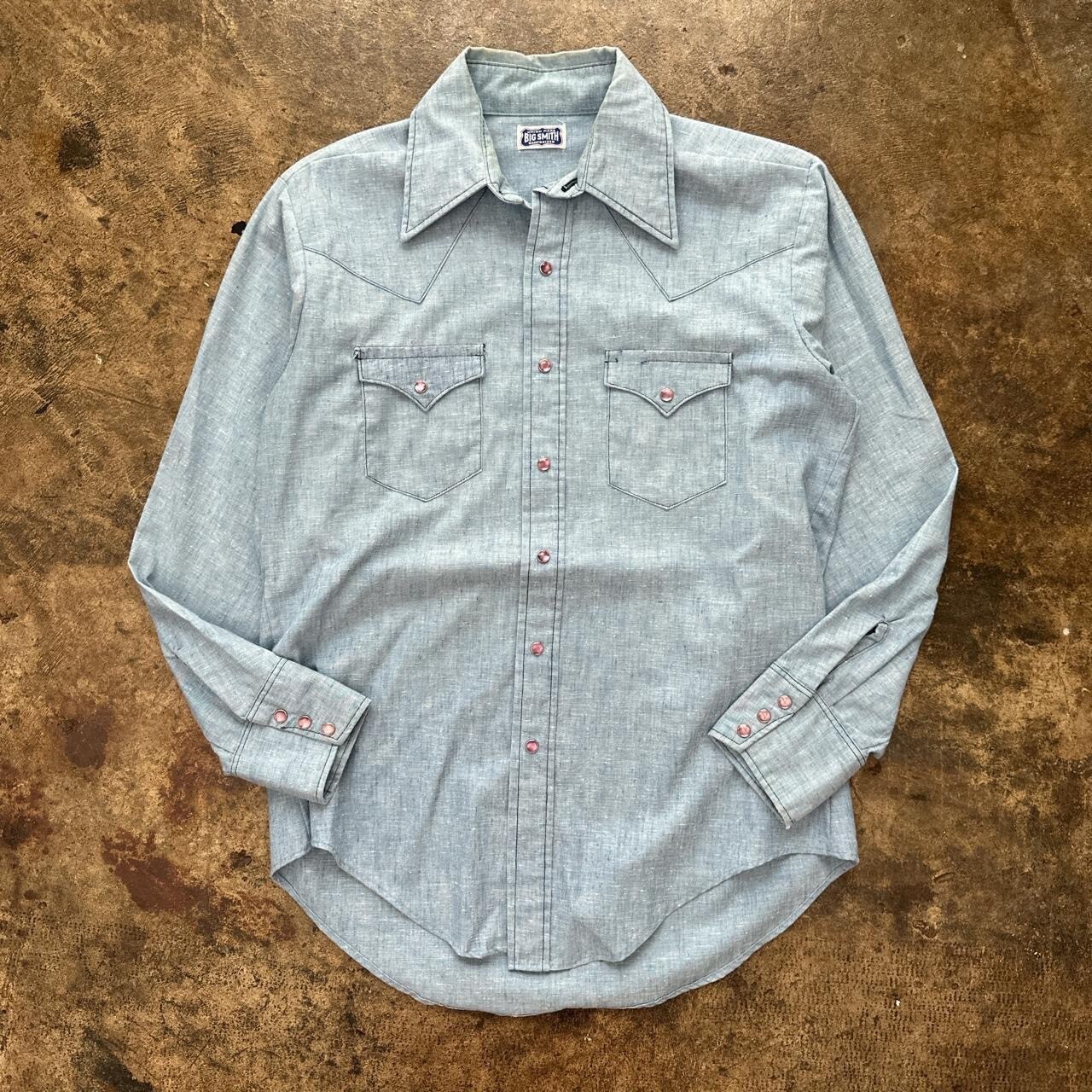 Vintage 70s Big Smith Sanforized Chambray Button Up 8… - Gem