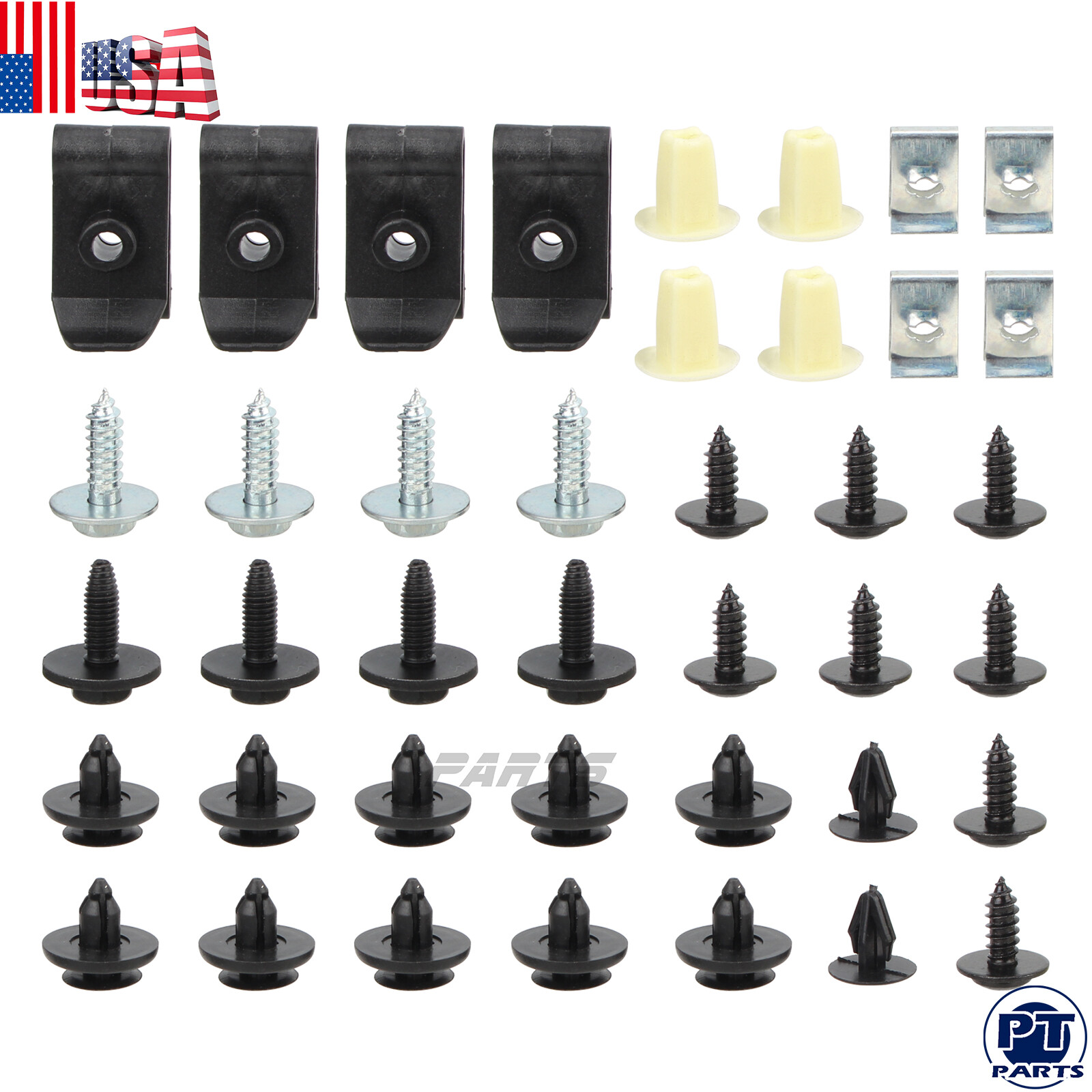Car Engine Undertray Cover Clips Set of 40 Bottom Shield Guard Screws ...