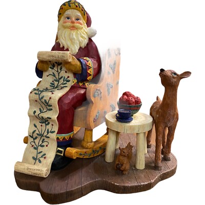 DEMDACO ROCKING CHAIR SANTA 12074 RETIRED NIB SANTA NAUTY LIST DEER ...
