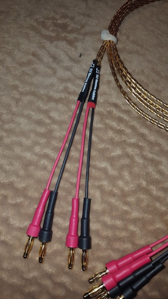 ELF Custom Cables Solid Core Super Helix Gold Speaker Cables 10ft pr ...