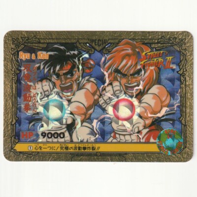 CAPCOM Street Fighter II Carddass Ryu and Ken #1 Holo Rare BANDAI 1994 ...