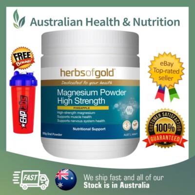 HERBS OF GOLD MAGNESIUM POWDER HIGH STRENGTH 300GM + SAME DAY SHIPPING ...