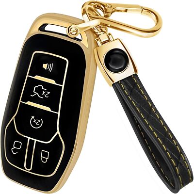 Lucrum Ford Fusion Key Fob Cover, Leather Keychain, Edge, Explorer, F ...