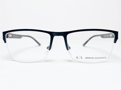NEW Armani Exchange AX1026 6063 Mens Black Half Rim Eyeglasses Frames ...