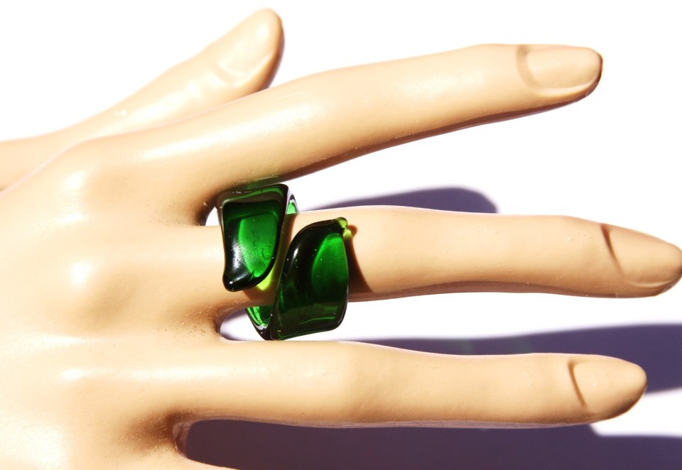 Green Cocktail Italy style ring. Free USA shipping. | eBay