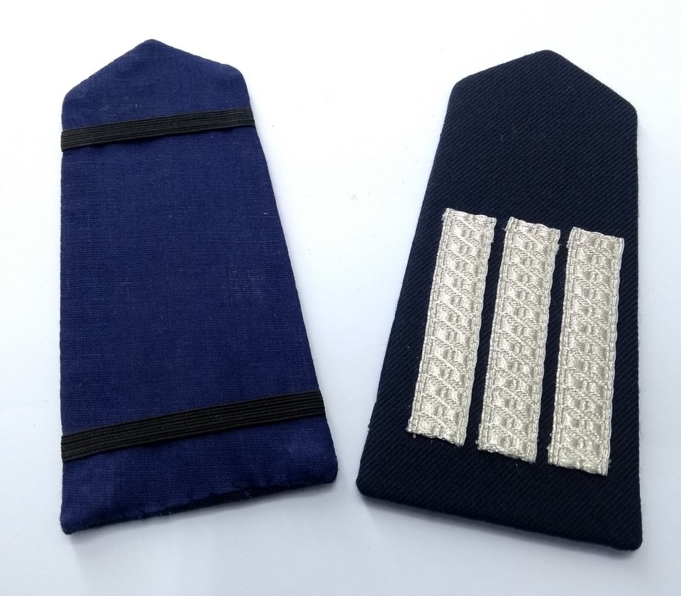 Naval Shoulder Slides Officers Silver Lace Bars Navy & Ports Authority ...