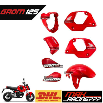 RED 7PC PANELS BODY FRAME OEM FOR HONDA NEW MSX GROM 125 2021 - 2024 | eBay
