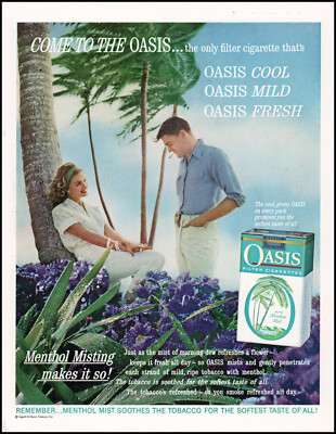 1961 Oasis cigarettes man woman at the Oasis menthol retro photo print ...