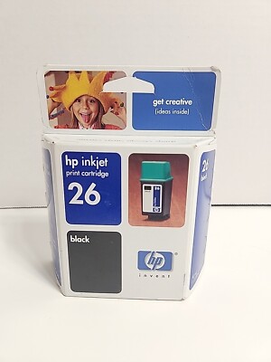 Genuine HP Inkjet 26 Black Ink Print Printer Cartridge Unopened NOS | eBay