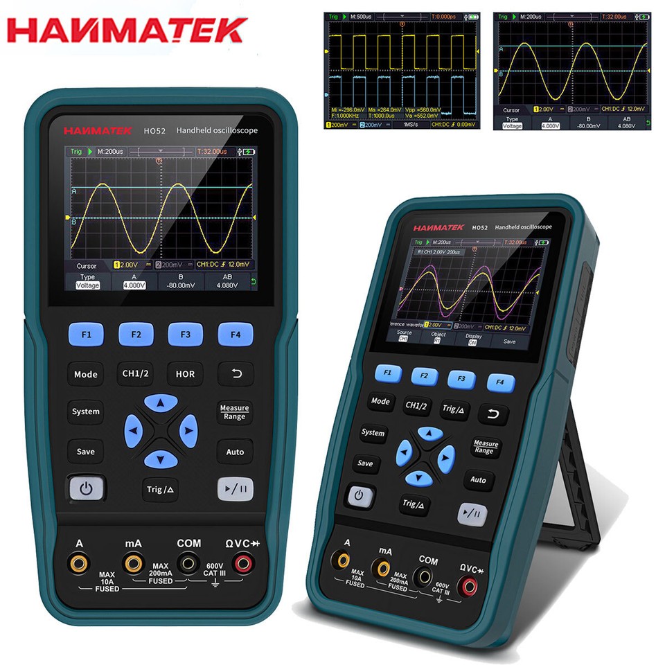 2 in 1 Handheld Oscilloscope Multimeter with 2 Channels 50Mhz Bandwidth ...