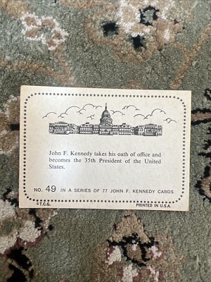 John F Kennedy Trading Cards No. 49- COMPLETE YOUR SET | eBay
