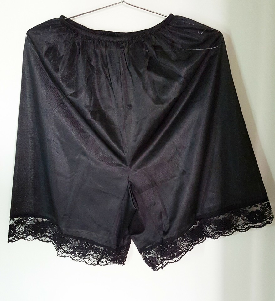 Half Slip Sheer Nylon Pants Petticoat Soft Comfort Loose Lace Vtg Lady ...