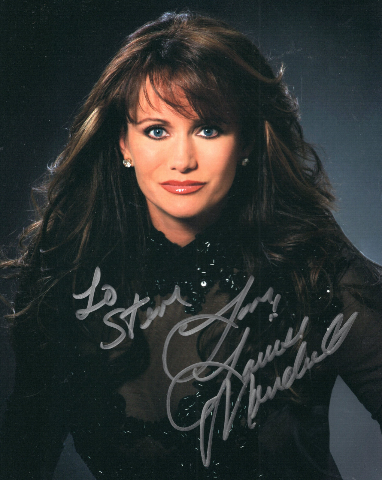 LOUISE MANDRELL HAND SIGNED 8x10 COLOR PHOTO+COA GORGEOUS POSE TO STEVE ...