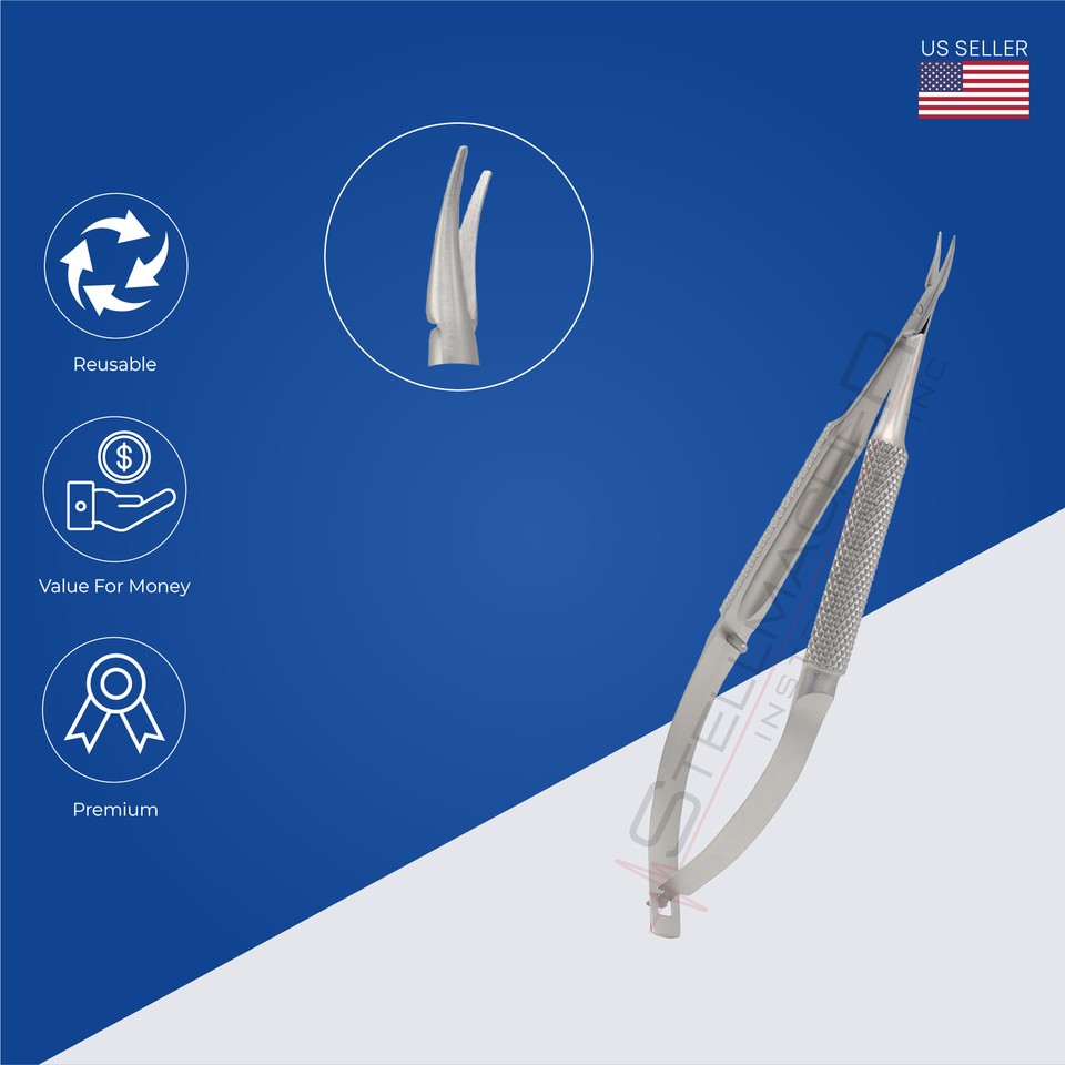 Barraquer Micro Needle Holder Curved 0.6 x 10 mm Ophthalmic Instruments ...