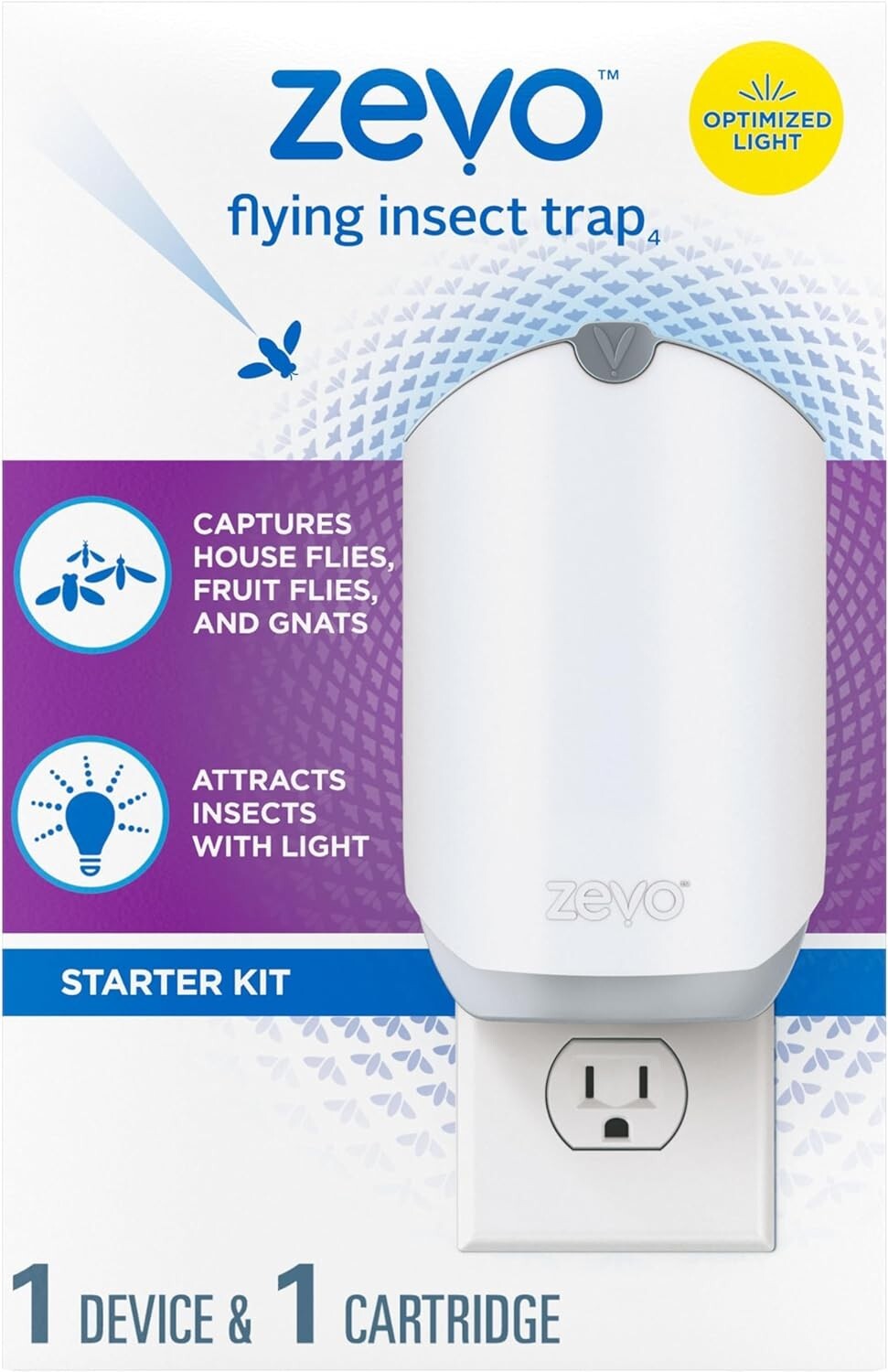 Zevo Electric Flying Insect Trap Starter Kit, Fly Trap Captures ...