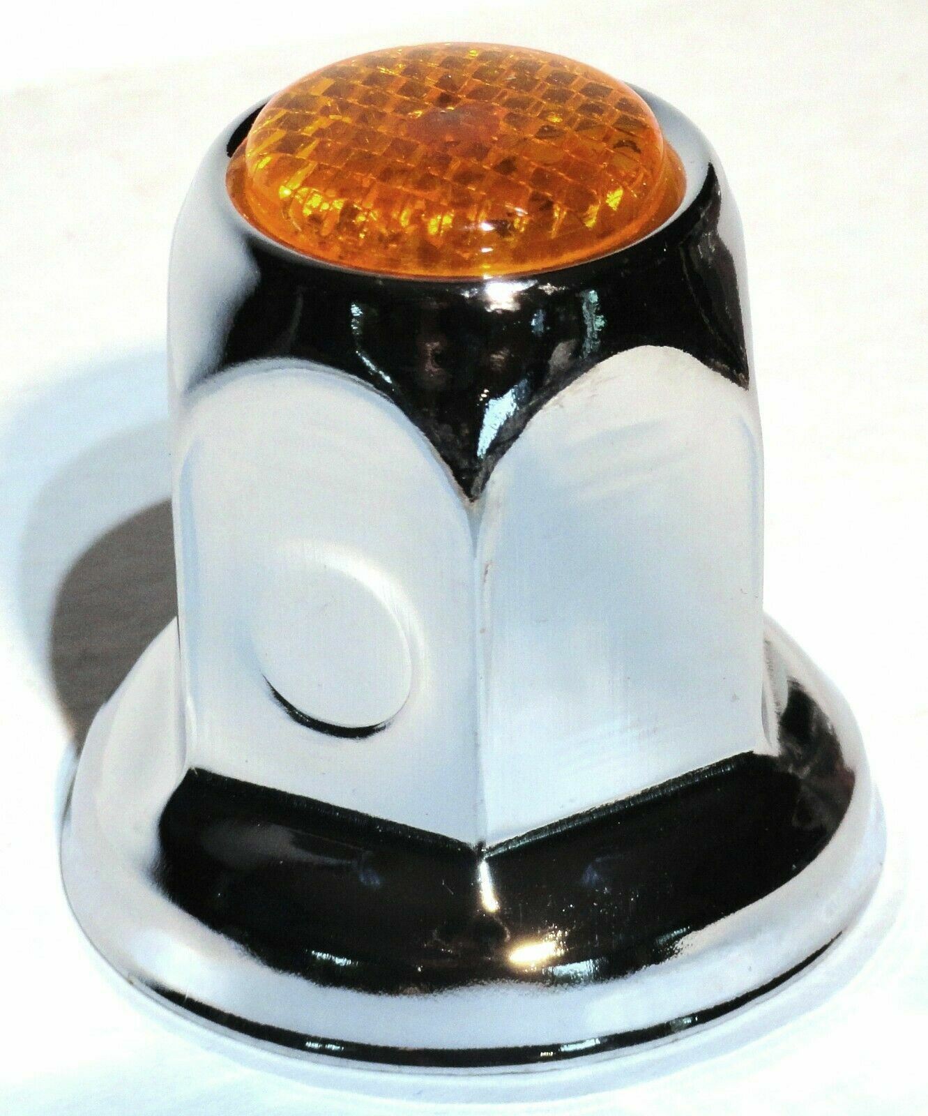 UP Lug Nut Covers 33mm Push-On Amber Reflector Chrome 2" Tall #10038 ...