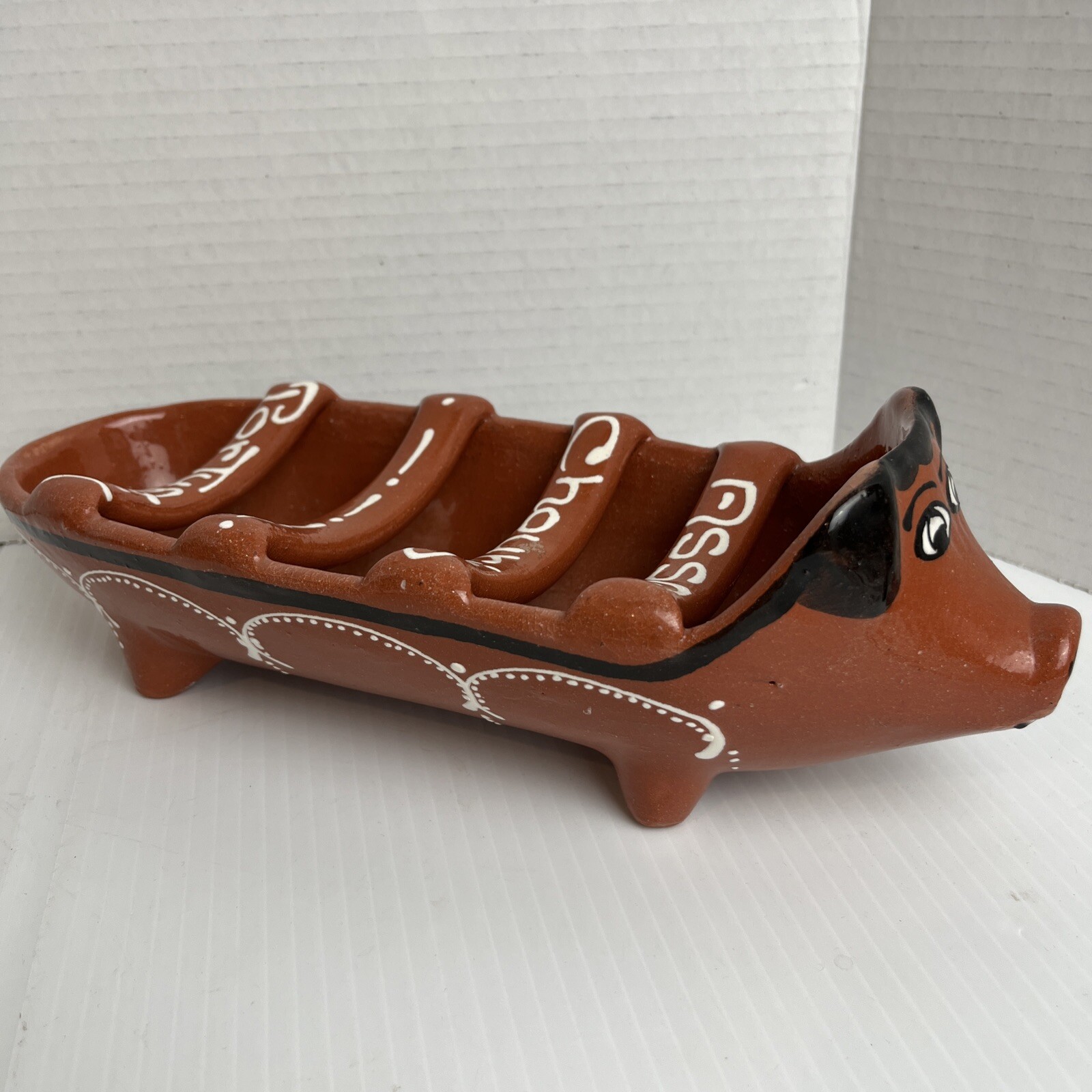 Portuguese Traditional Sausage Roaster 12” Glazed Clay Terracotta Pig ...