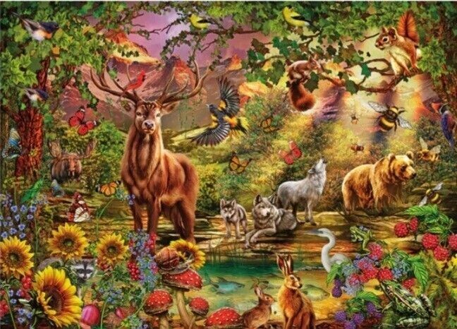 1000 Pieces Jigsaw Puzzle Wild Animals 27 X 19 Ceaco With Poster | eBay