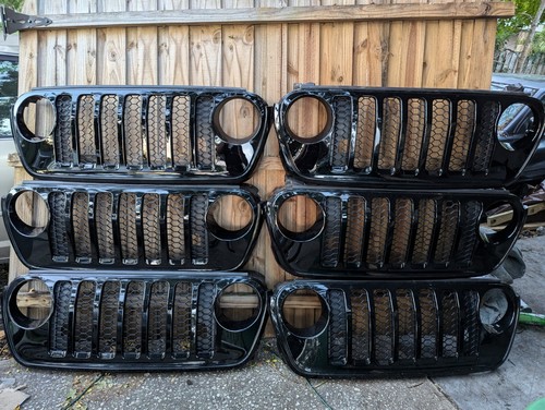 Fits 2018-2024 Jeep Wrangler 82215114 New Front Grille W/ Mesh Inserts ...