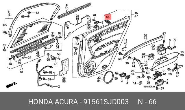 Genuine OE Clip Plastic 91561SJD003 For Honda 91561S-JD003 online ...