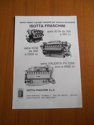 ISOTTA FRASCHINI MOTORI DIESEL TRAZIONE FERROVIARIA FERROVIA PRODUZIONE ...