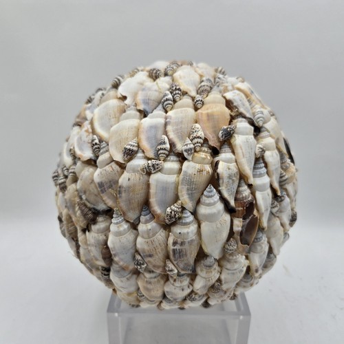Sea Shells Orb Art Sculpture Unique Handmade 7" T - 21" Diameter Beach ...