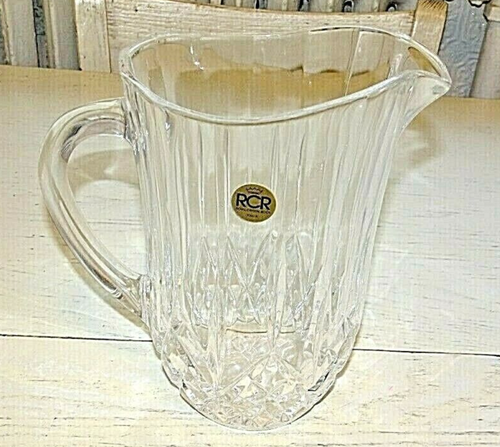 RCR Royal Crystal Rock Lead Glass Crystal Pitcher Heavy Italia Carafe ...