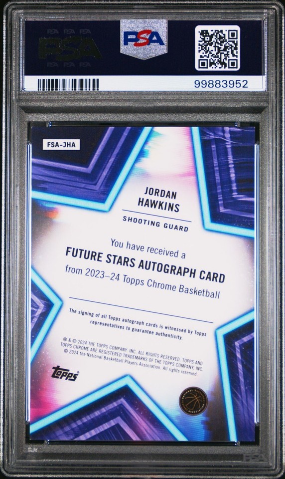 2023-24 Topps Chrome Future Stars Auto Jordan Hawkins Blue Basketball ...