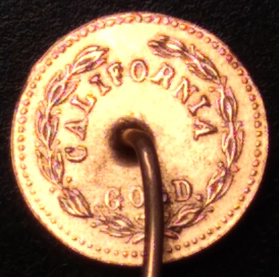 1859 California Gold Stick Pin & Box. Fractional token/charm/bar/pin ...