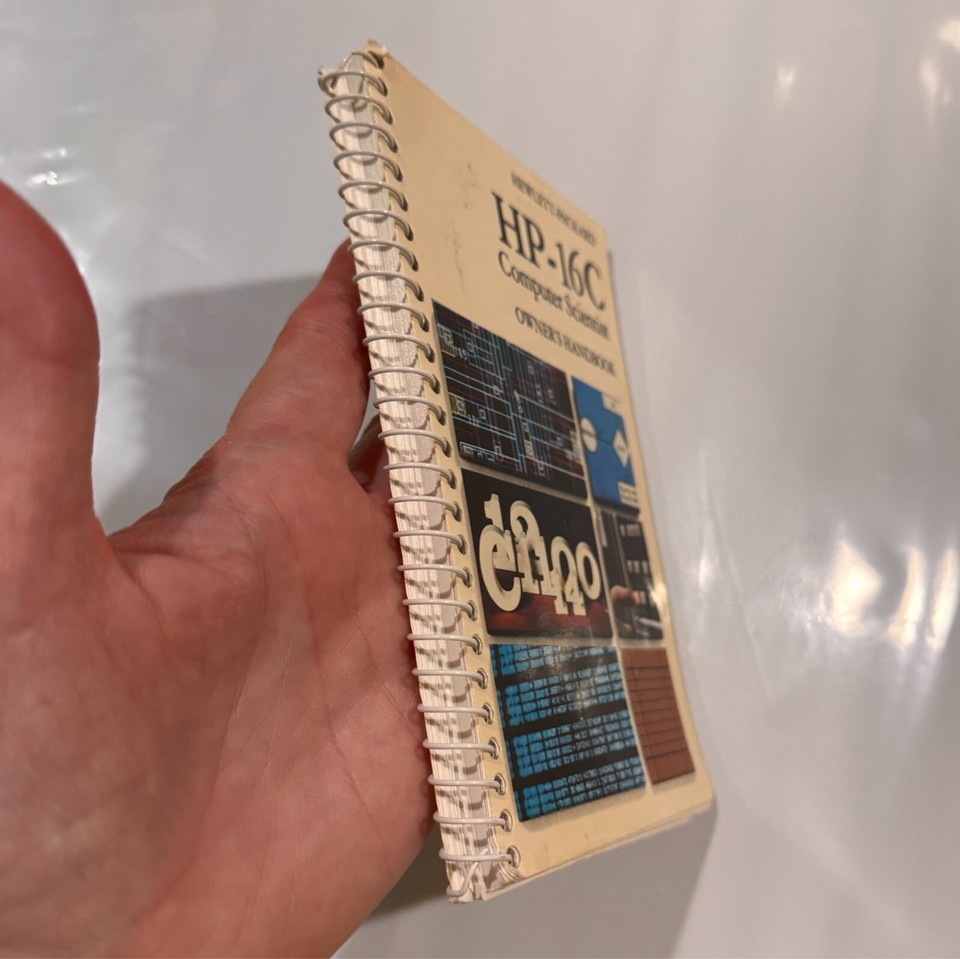 Hewlett-Packard HP 16C Computer Programming Calculator w/Manual Vintage ...