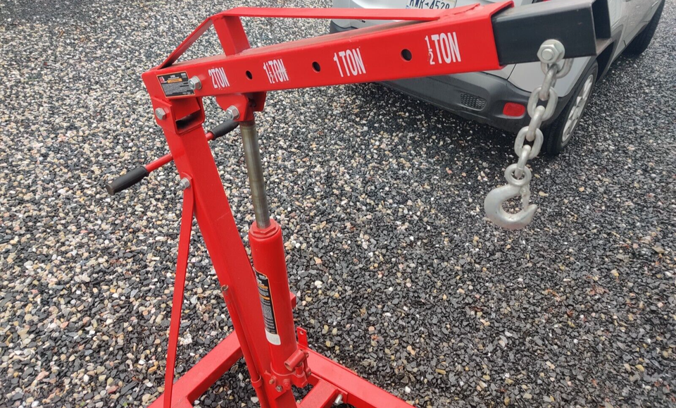 Torin Big Red T32001 2 Ton Long Ram Engine Hoist Lift Jack upgraded 5 ...