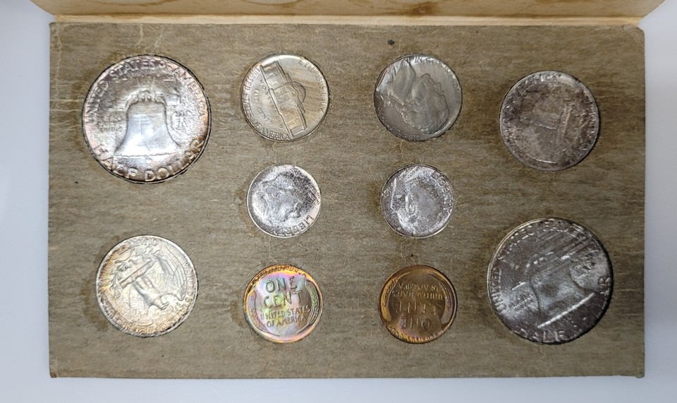 1956 US Mint Set 18 Coins Toned Original Boards | eBay
