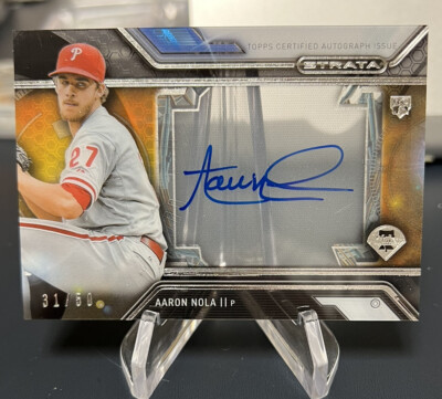2016 topps Strata Aaron Nola Rookie Auto 31/50! On Card Rookie Auto ...