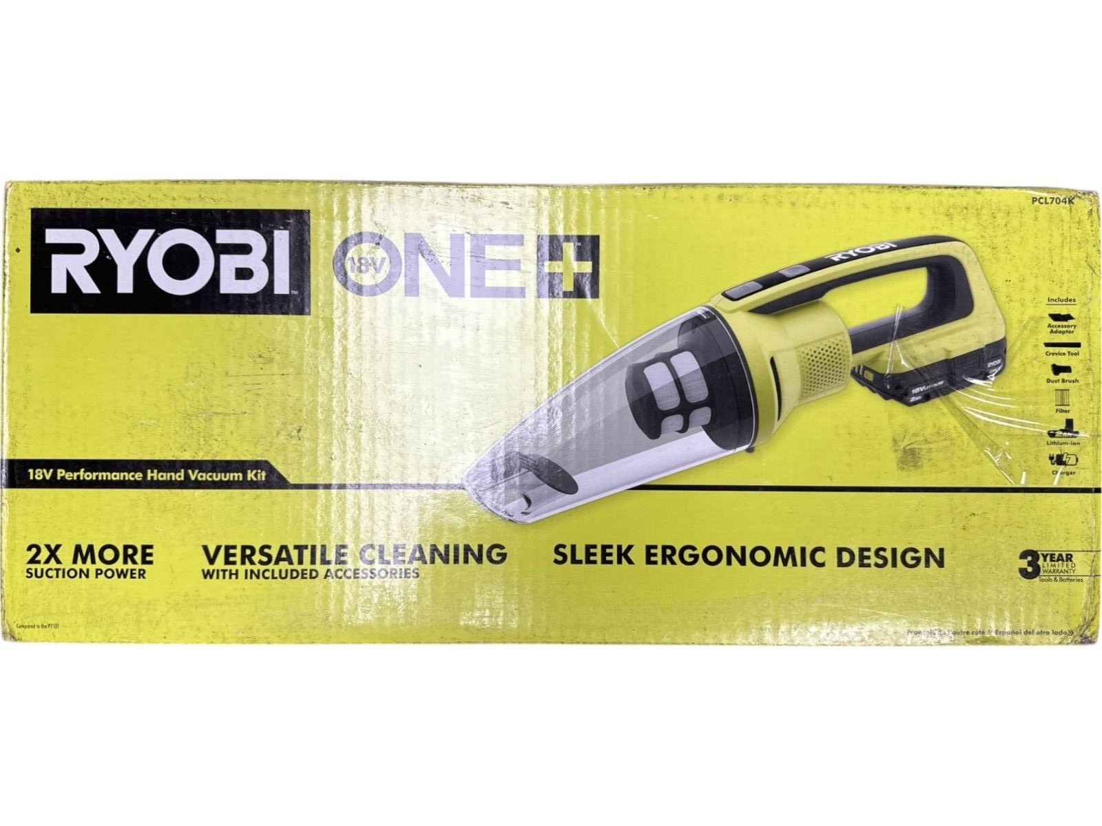 RYOBI ONE+ PCL704B 18V Cordless Performance Hand Vacuum - TOOL ONLY ...