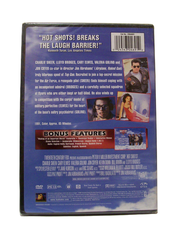 "HOT SHOTS! (1991)" Comedy Parody DVD (2002) starring Charlie Sheen ...